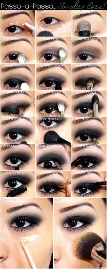 Black Smoky Eye Makeup Tutorial Hairstyles How To